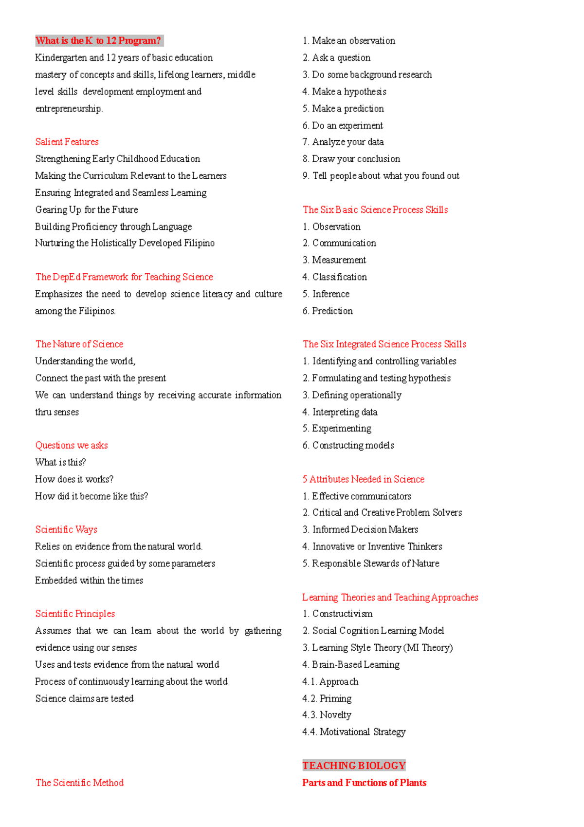 PTR Science - Pointers to Review - What is the K to 12 Program ...