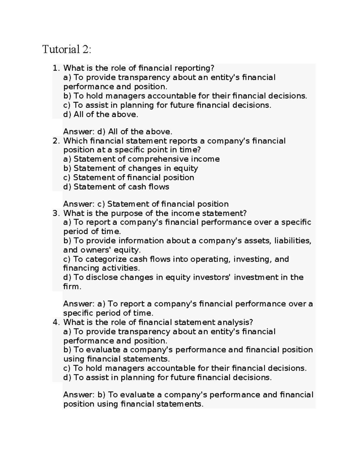 Tutorial 2 - ANALYSIS - Tutorial 2: What is the role of financial ...