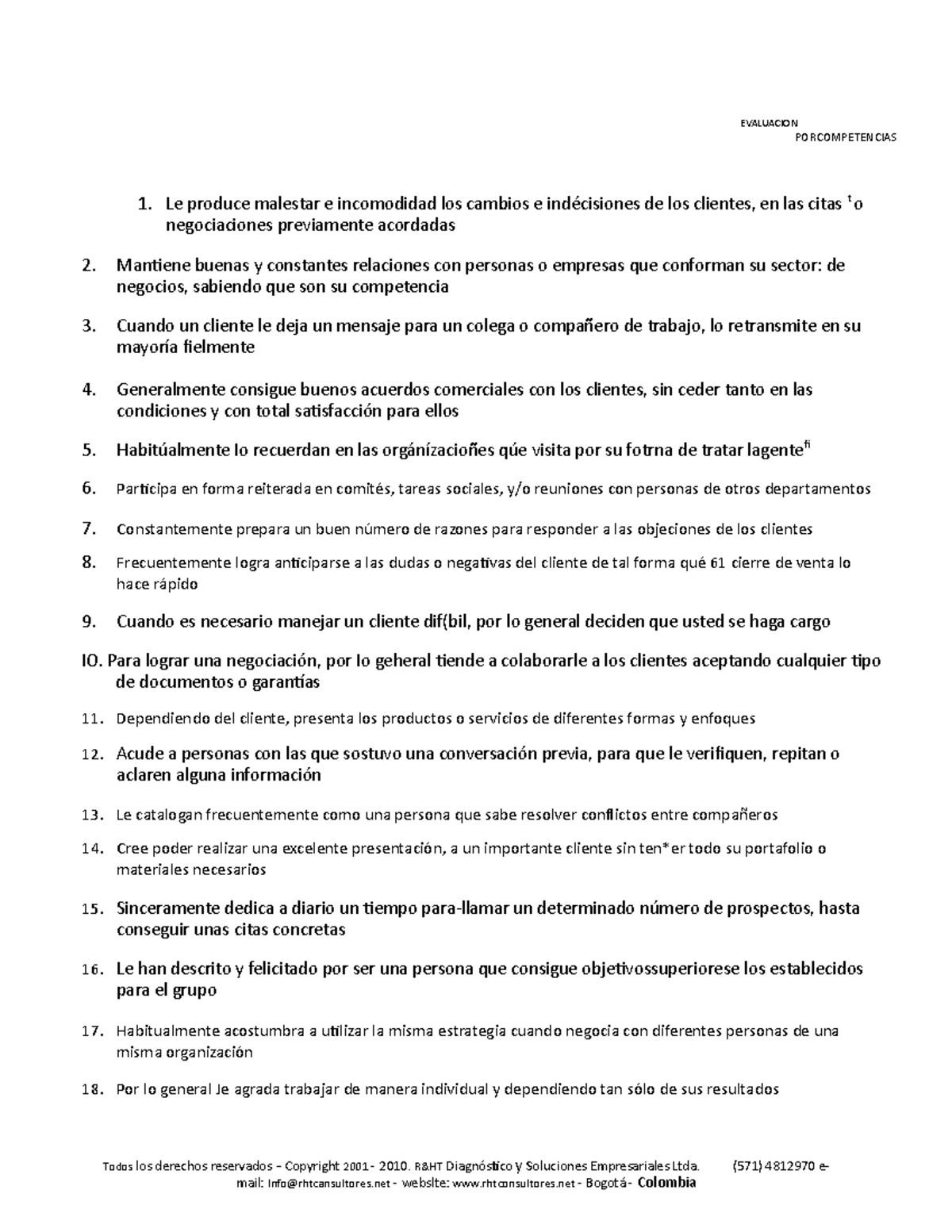 360 RHT Comercial - 2. Mantiene buenas y constantes relaciones con ...