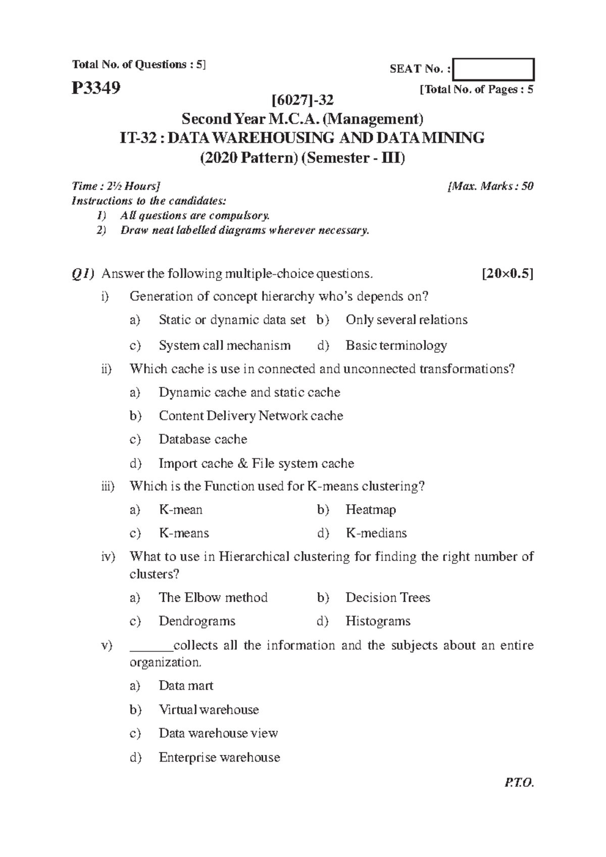 Apr23 - Pune University MCA Question Papers PDF 2023 2024 Get the ...