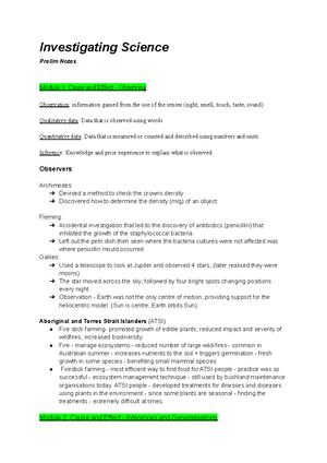Notes on Modules 1-4 - Investigating science M1-M4 - Year 11 Physics ...