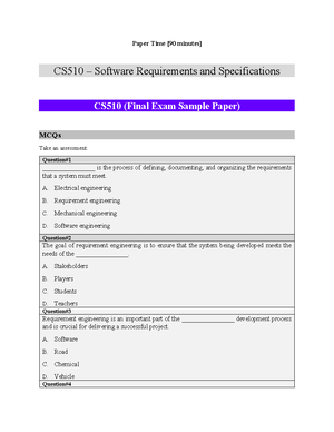 Cs510 - From Lecture No 1 to Lecture No 3 - Cs Software Requirement ...