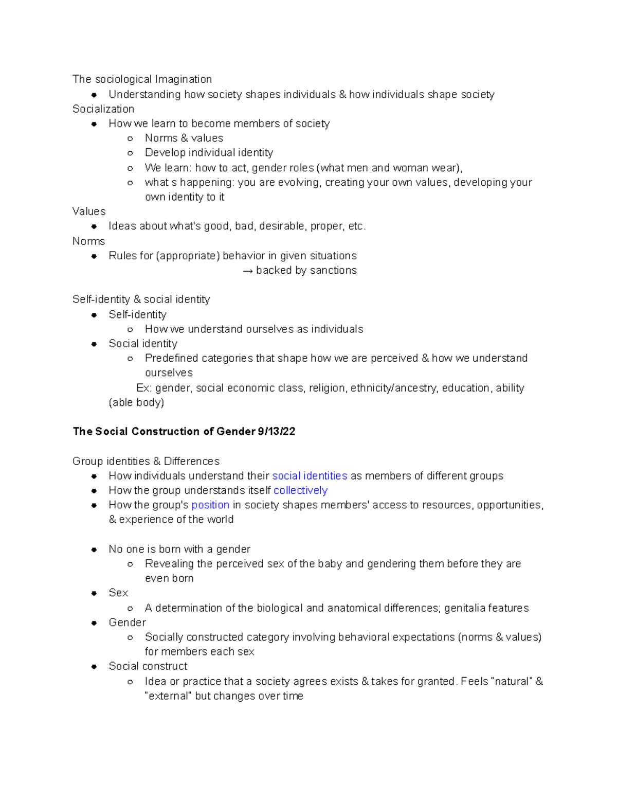 Sociology Notes - The sociological Imagination Understanding how ...