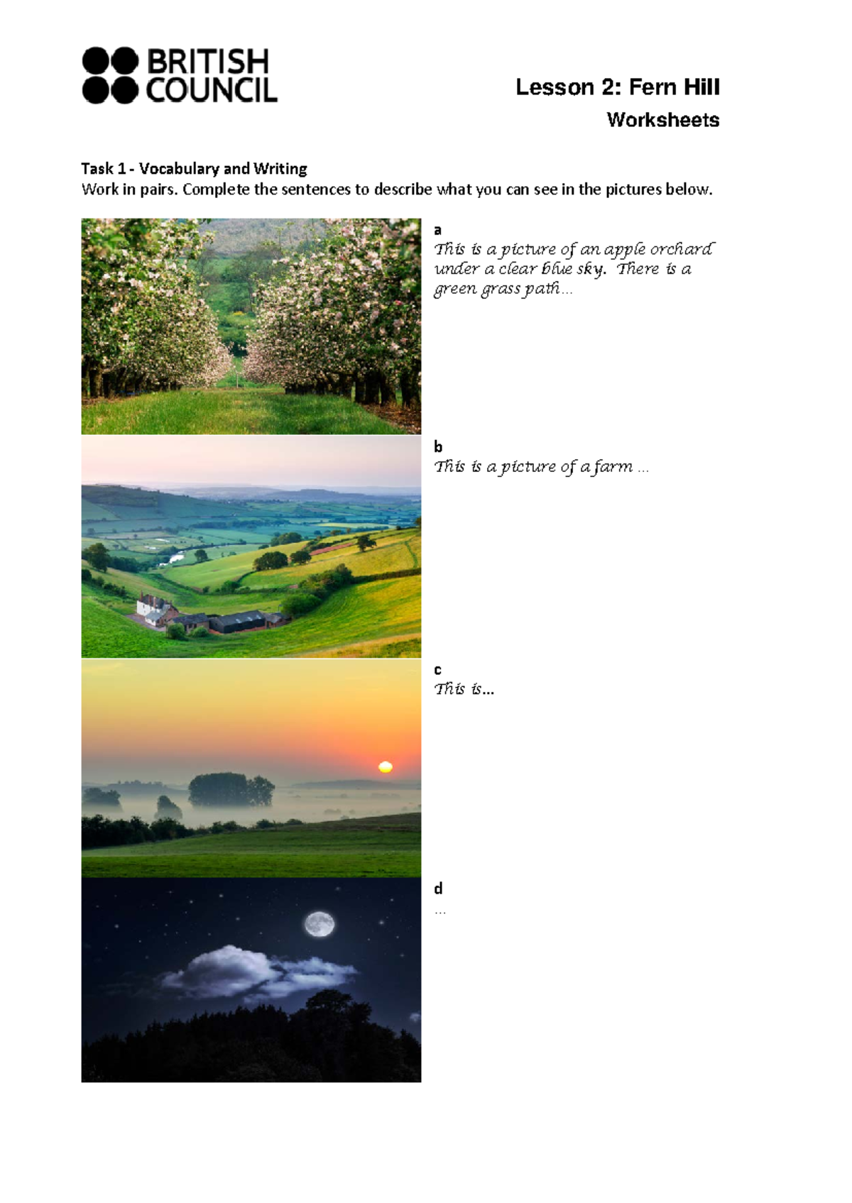 Dylan thomas fern hill worksheet - Lesson 2: Fern Hill Worksheets Task ...