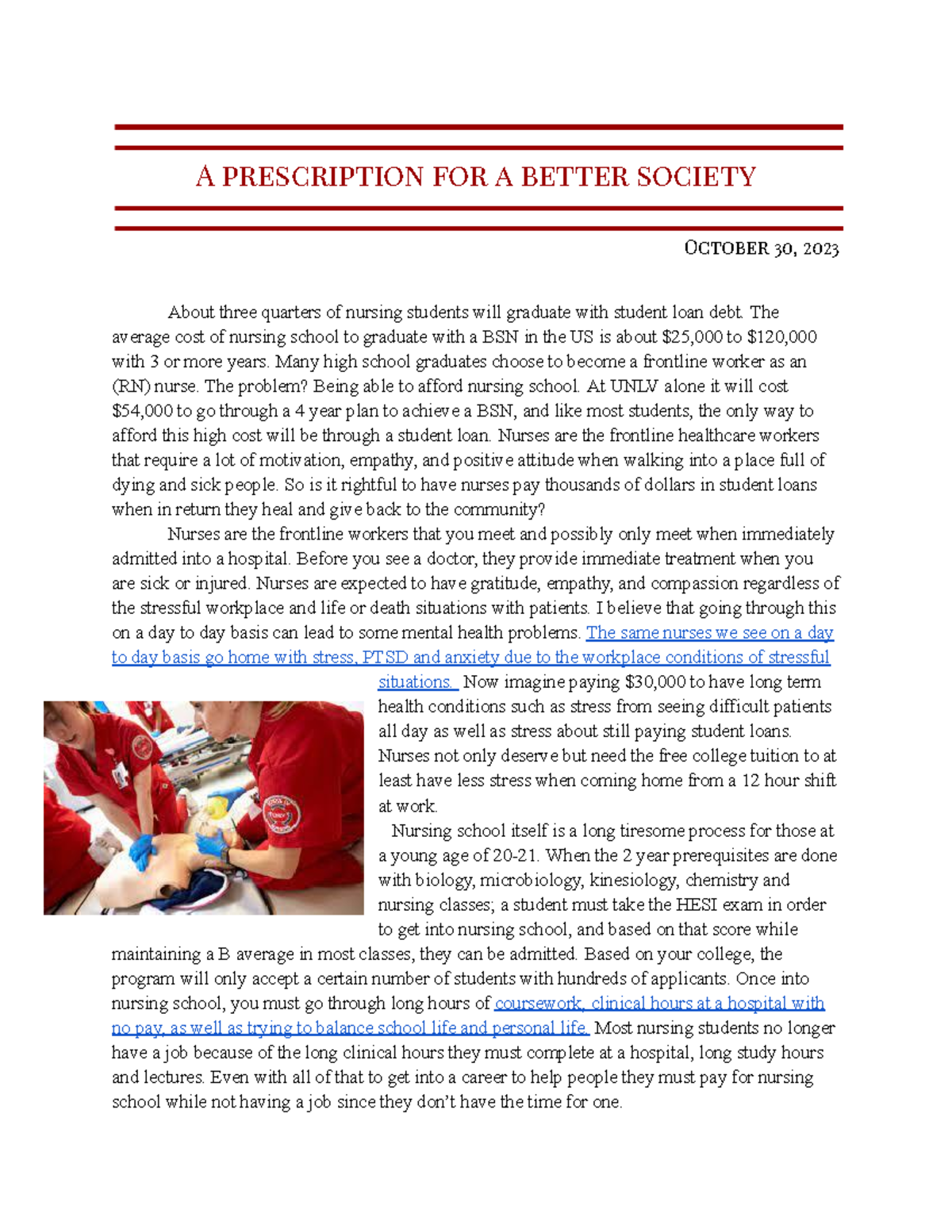 Writing Project #2 Op-Ed Article and Infographic - A prescription for a ...