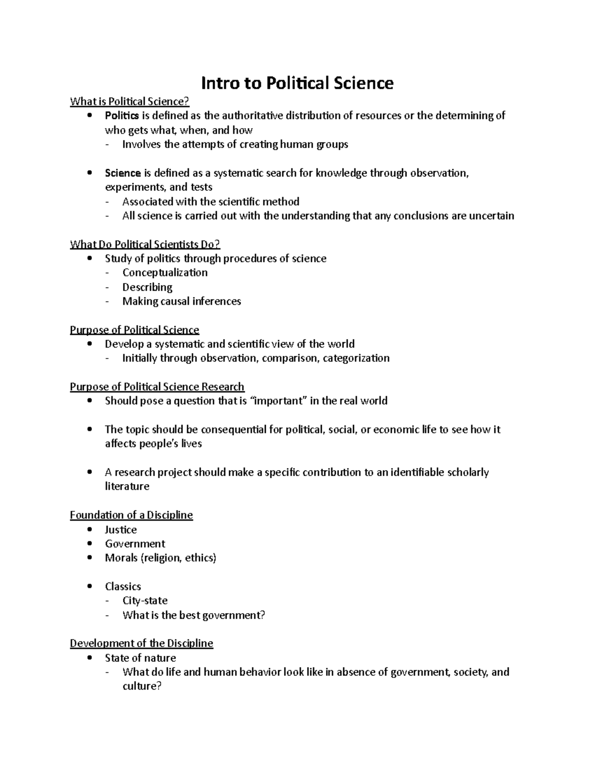Intro to Political Science - Studocu