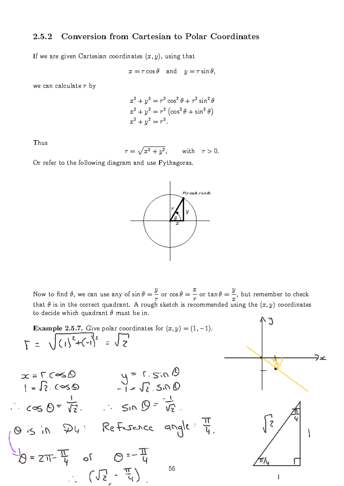 Week 5 Lecture 2.1 Algebra Section 2.5.2 Conversion from Cartesian to ...
