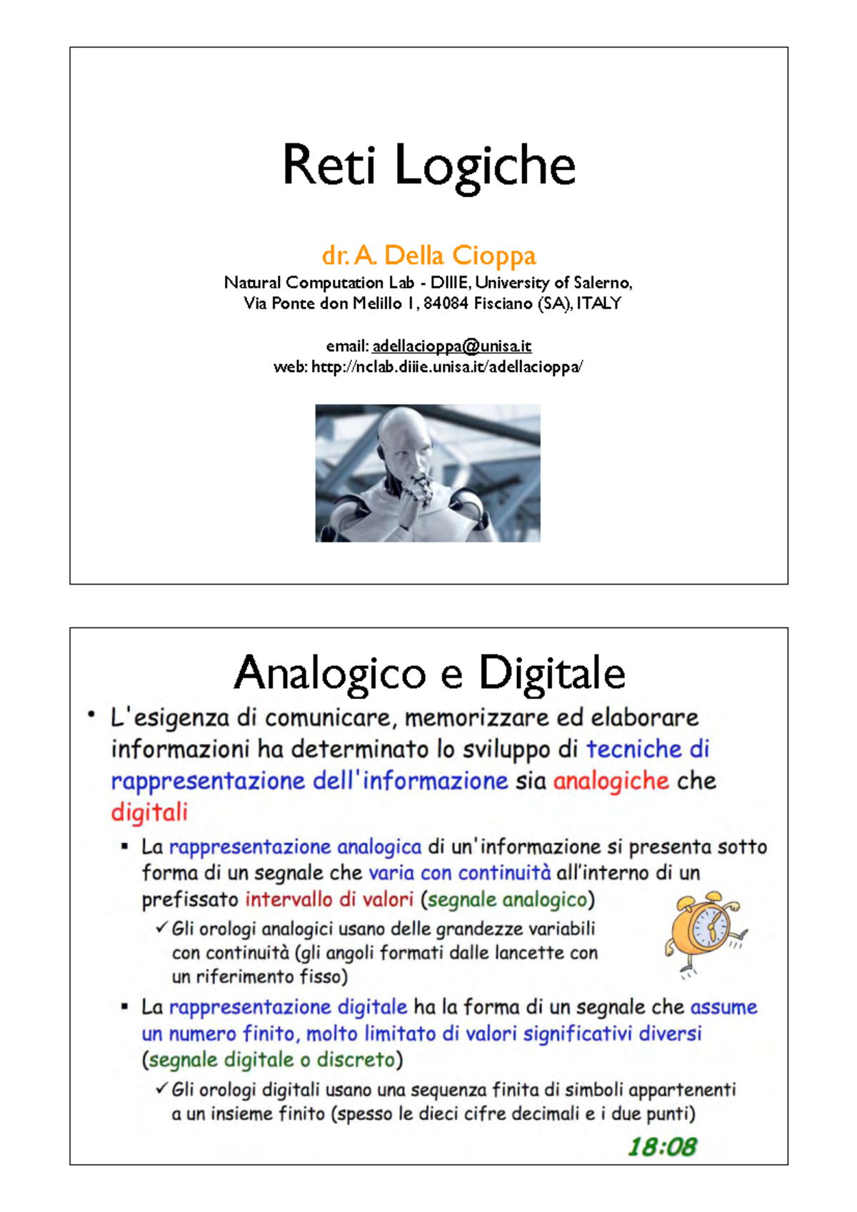 Appunti - lezione 51 - analogico e digitale - distanza di hamming ...