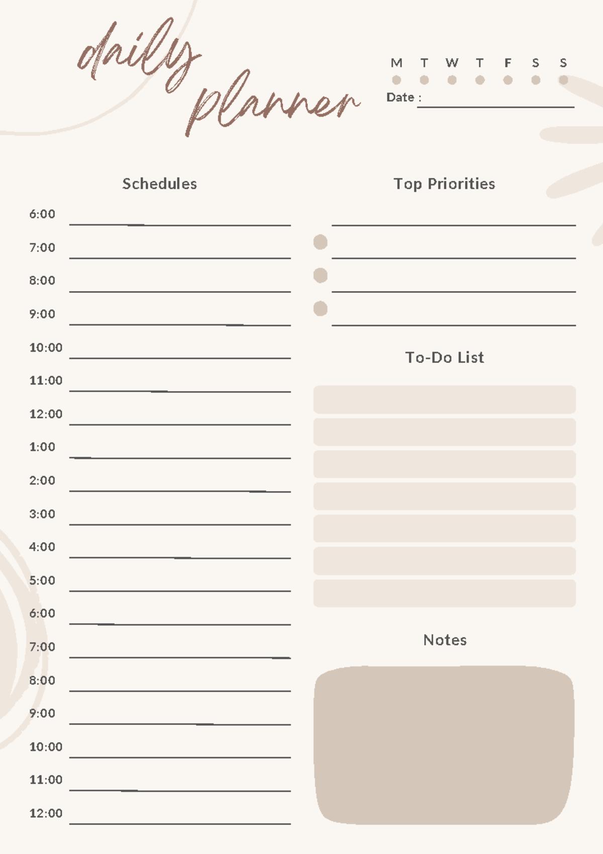 Elegant and Professional Daily Planner Sheet - BS Nursing - daily ...