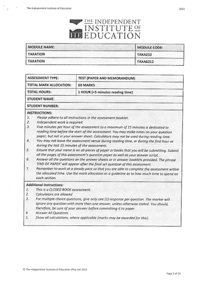 TAX1501 LU2 2023 Calculating Normal Tax Liability - TAX1501 : LEARNING ...