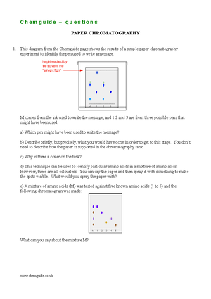 Paper-chromatography-questions - Paper Chromatography Chemistry ...