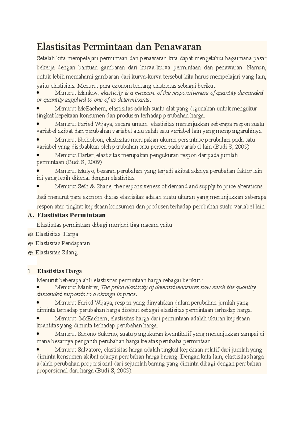 Elastisitas Permintaan dan Penawaran - Elastisitas Permintaan dan ...