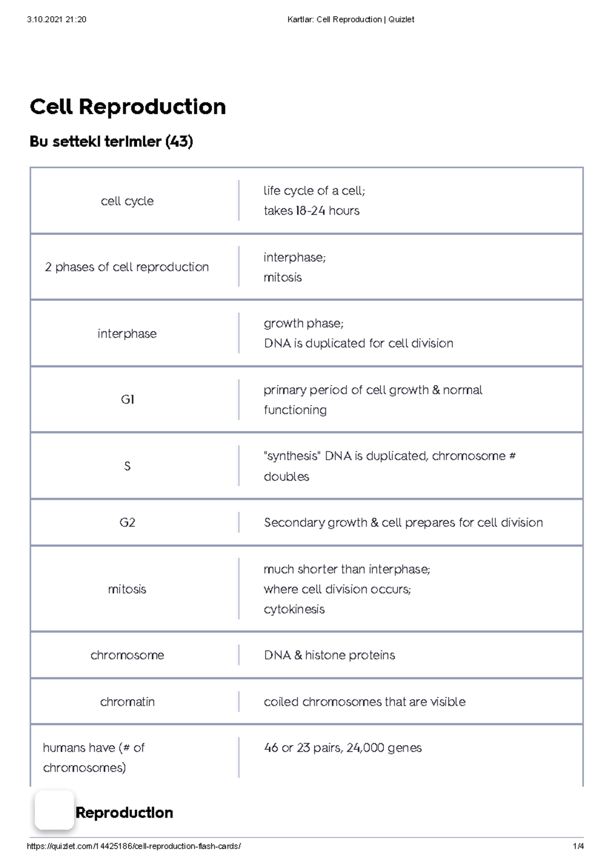 Ch17-quizlet - Chapter worksheets - Biology - Hacettepe - Studocu
