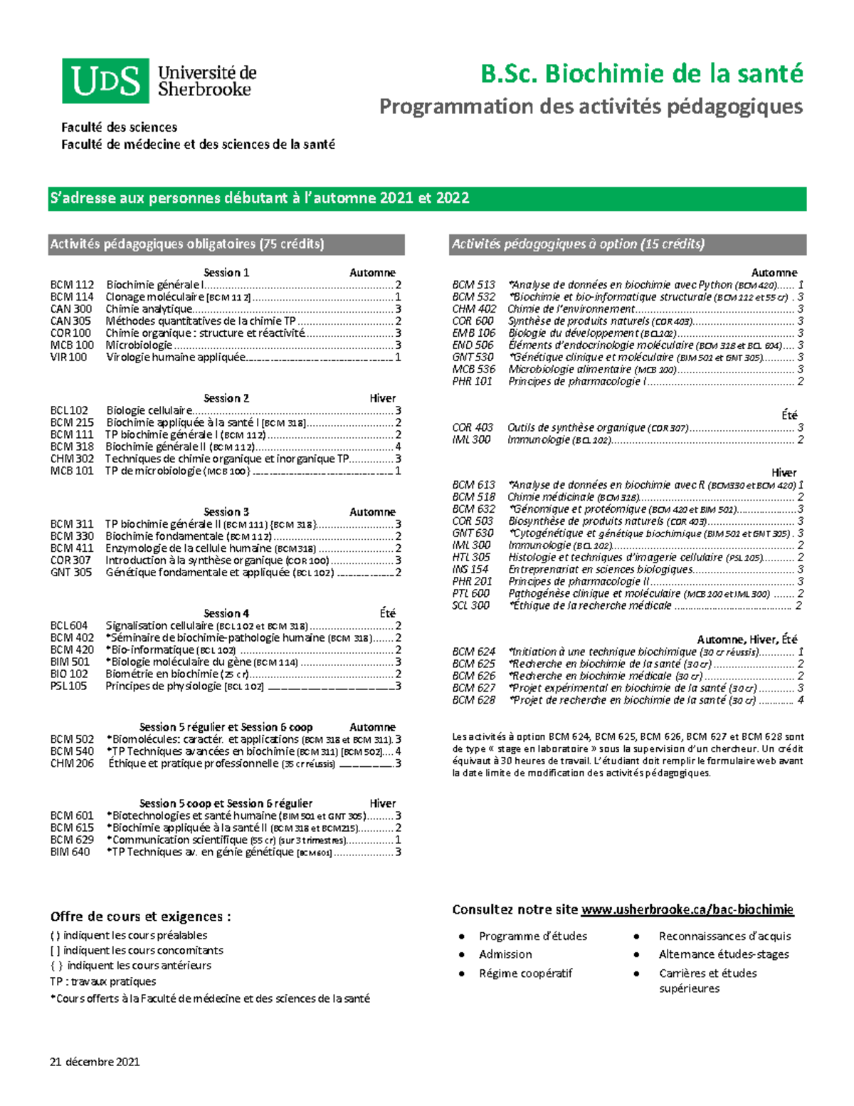 cours biologie cellulaire - B. Biochimie de la santé Programmation des activités pédagogiques ...