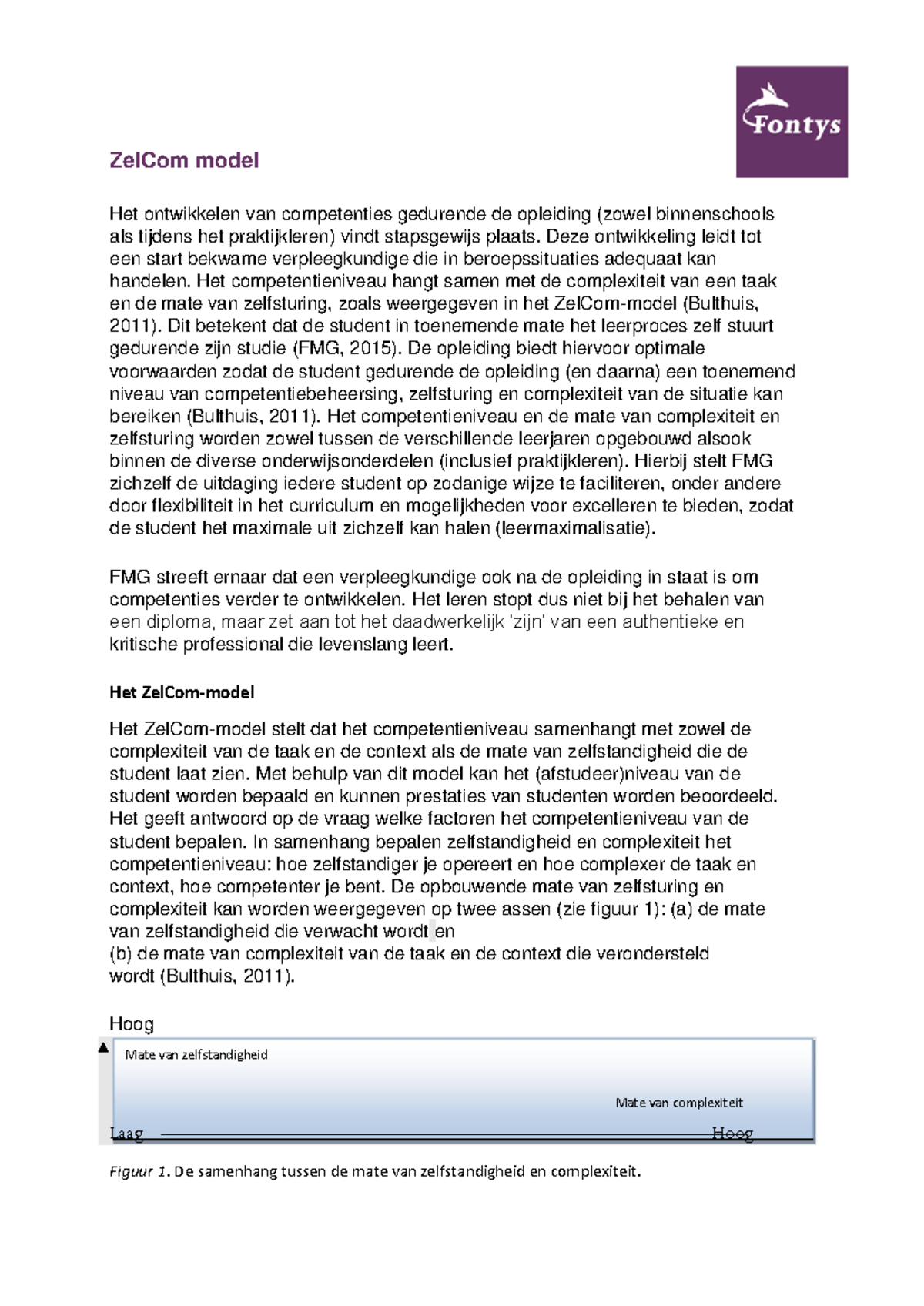 Zelcom model - ZelCom model Het ontwikkelen van competenties gedurende ...