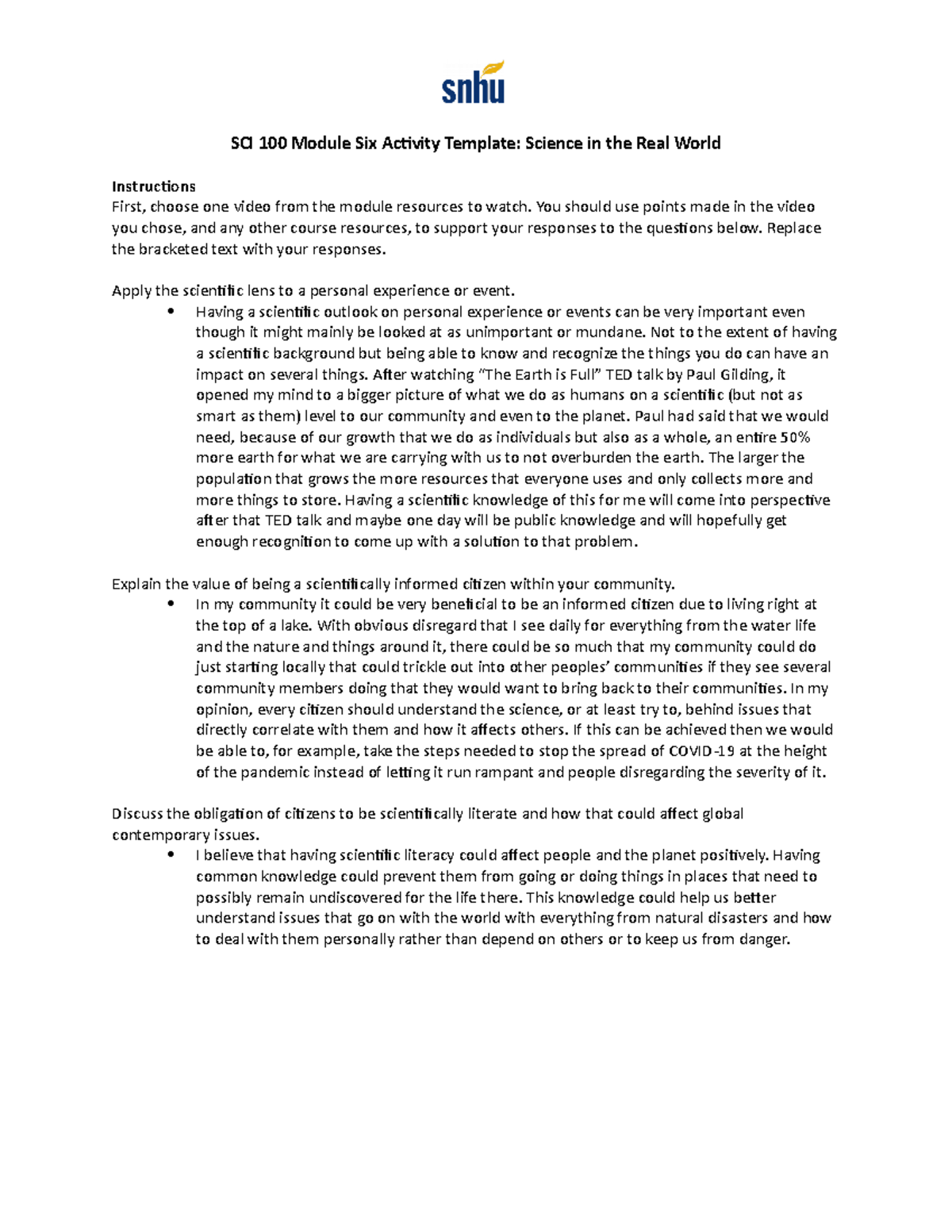 SCI 100 6-1 - Space topic - SCI 100 Module Six Activity Template ...