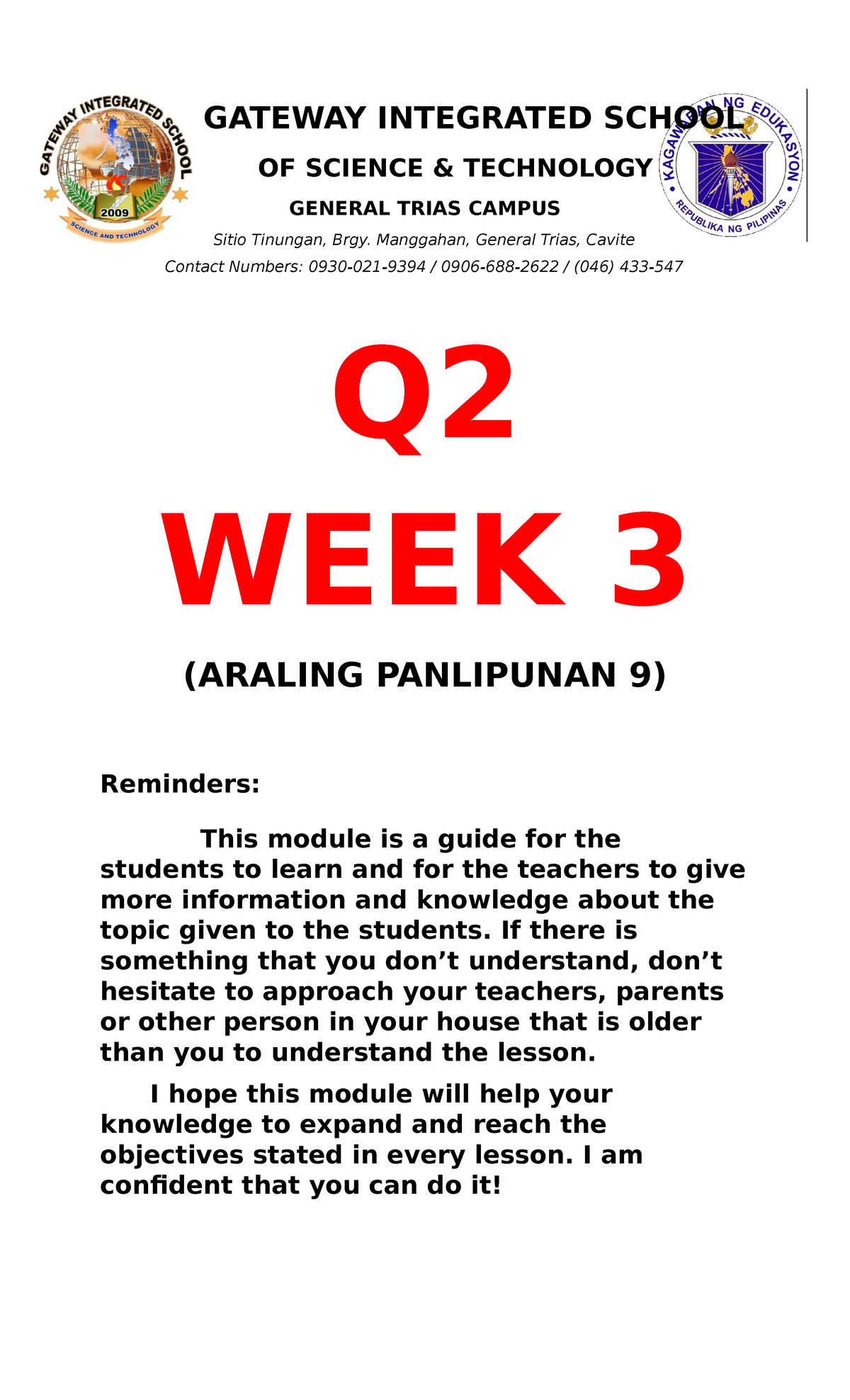 AP 9 - Grade: 8 LESSON EXEMPLAR for lesson 5 - GATEWAY INTEGRATED ...