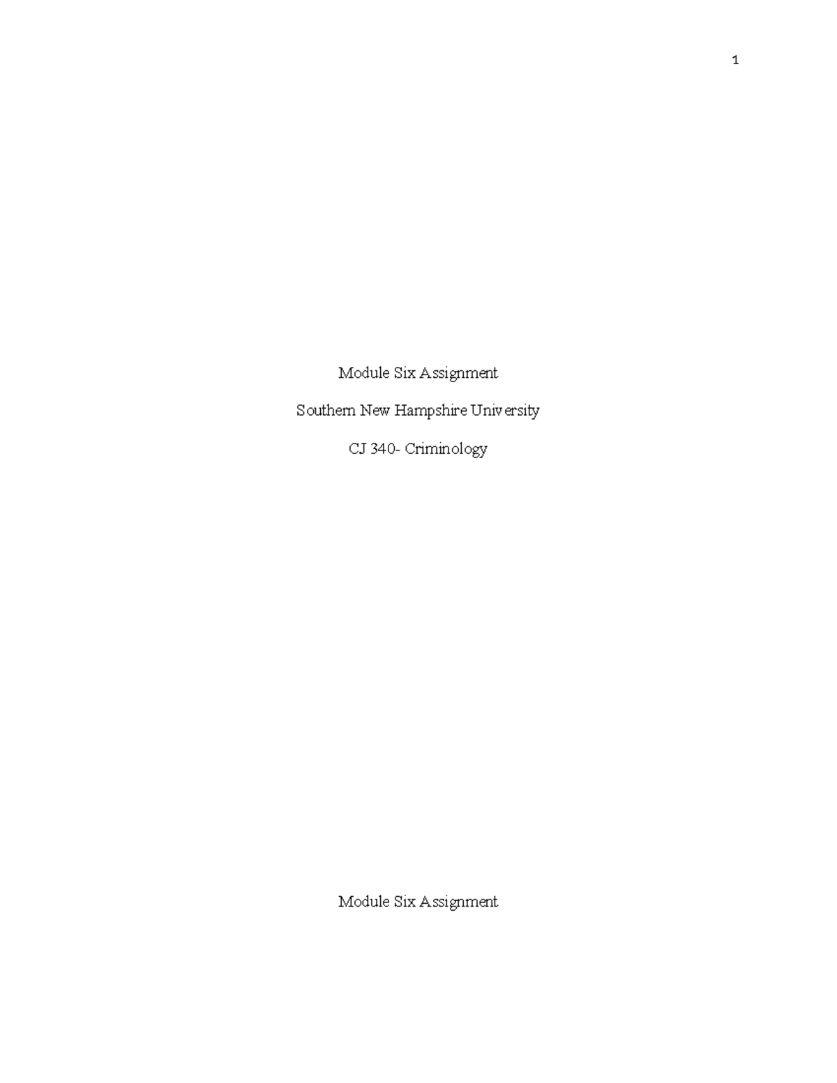 Cj 340 -Module Six Assignment - Module Six Assignment Southern New ...