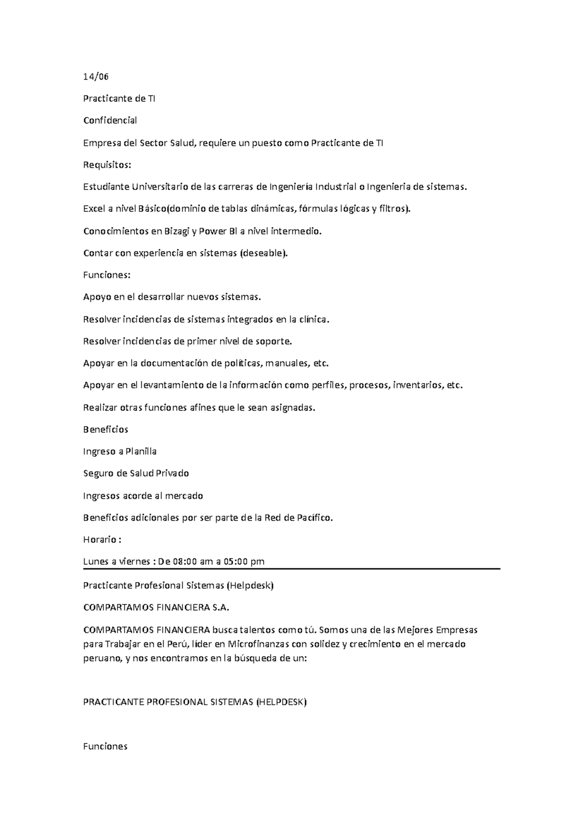Diseño 14-06 - Practicas pasadas - 14/ Practicante de TI Confidencial ...