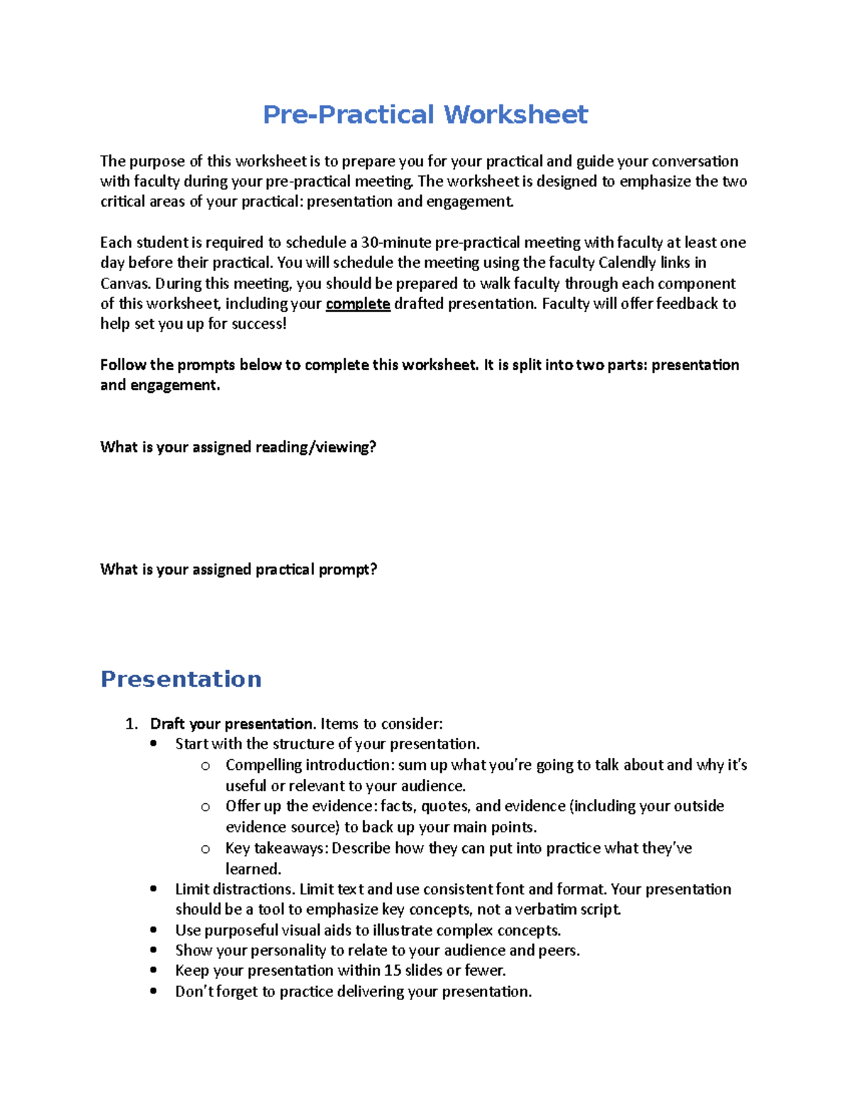 2023 Pre-Practical Worksheet 3-14-23 - Pre-Practical Worksheet The ...