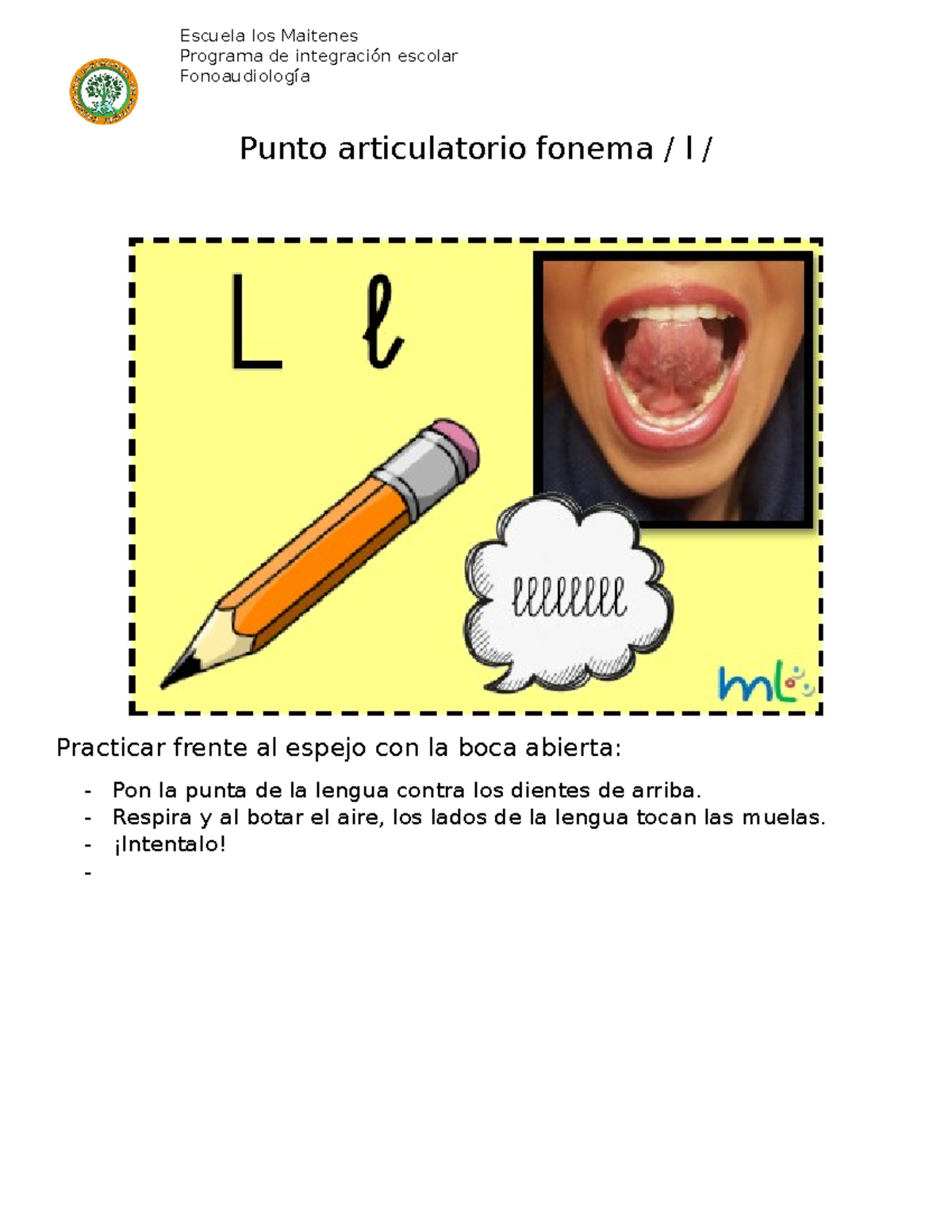 Punto articulatorio - Programa de integración escolar Fonoaudiología ...