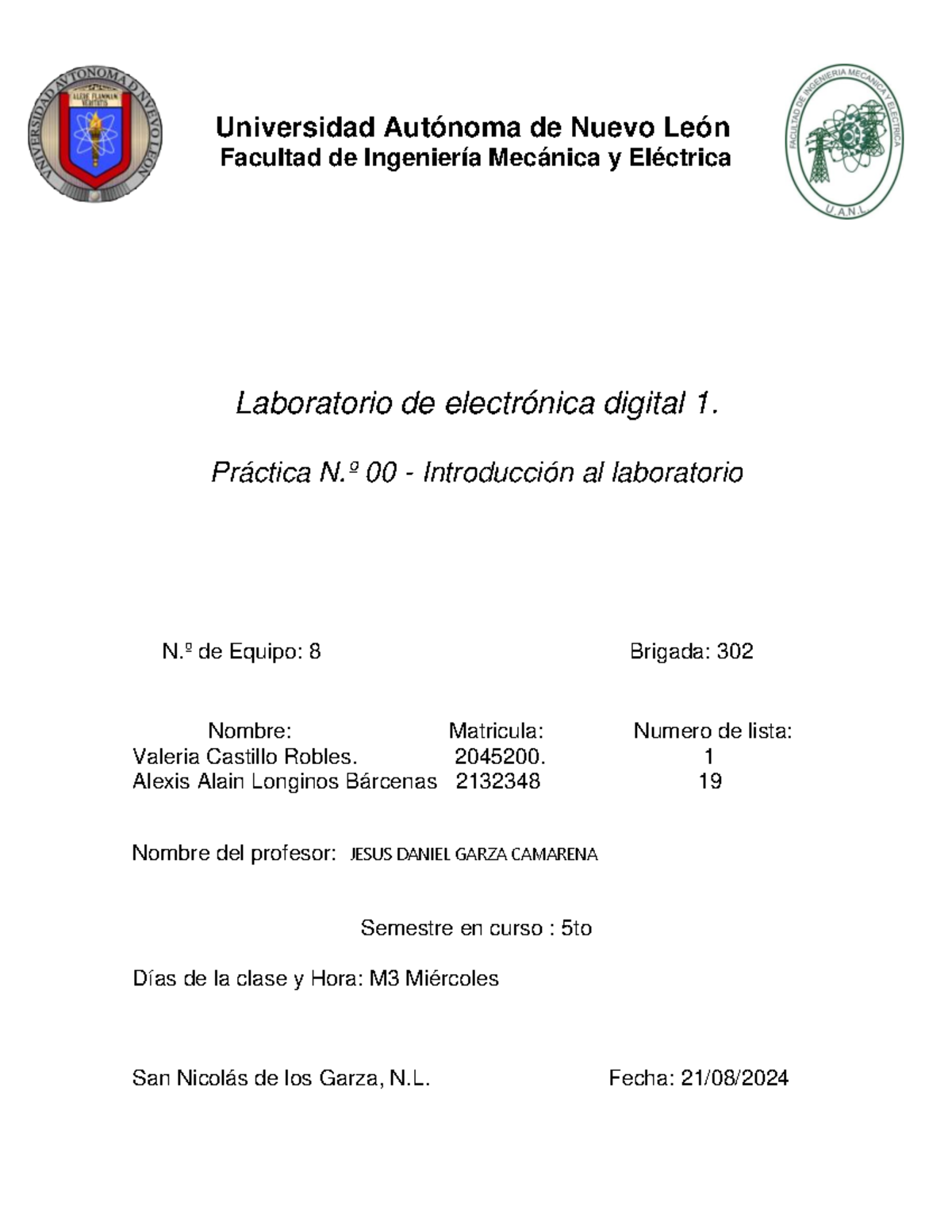 Lab ED 1 - Mie M1M3 - 1,19 - E4 - P0 - Universidad Autónoma de Nuevo León Facultad de Ingeniería ...