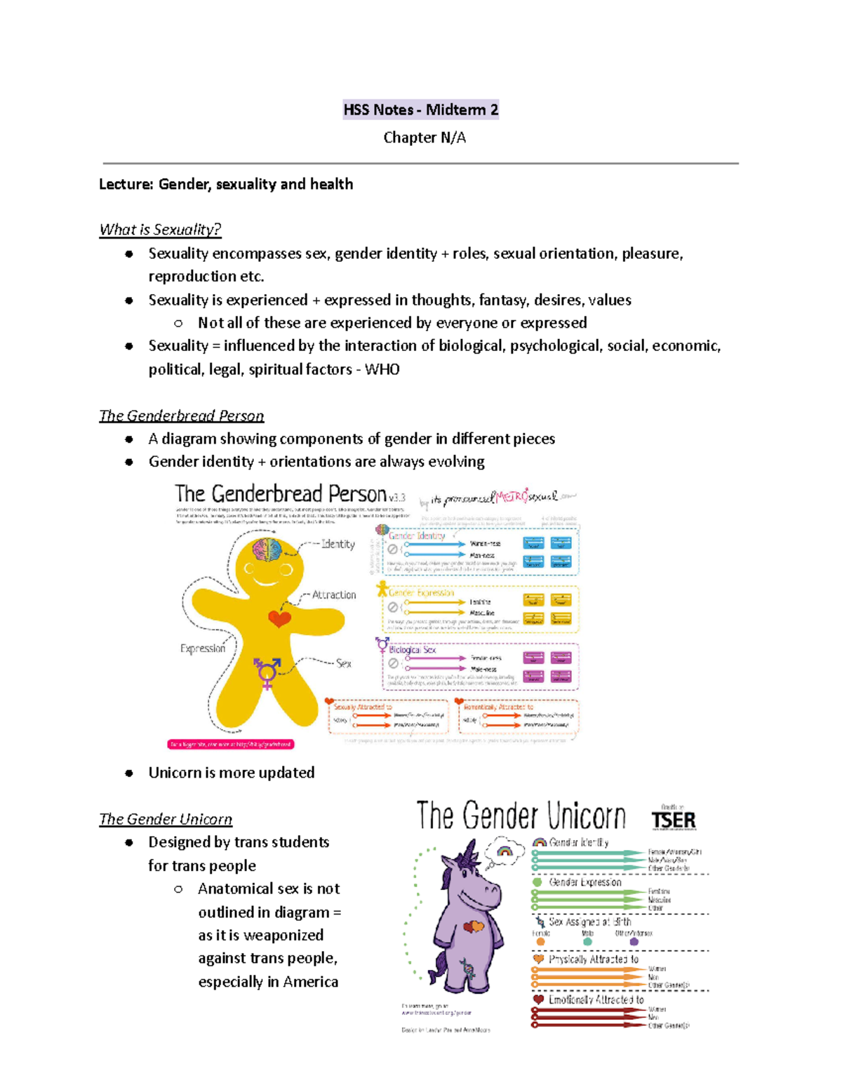 HSS Notes - Gender - chapoter 7 gender - HSS Notes - Midterm 2 Chapter ...