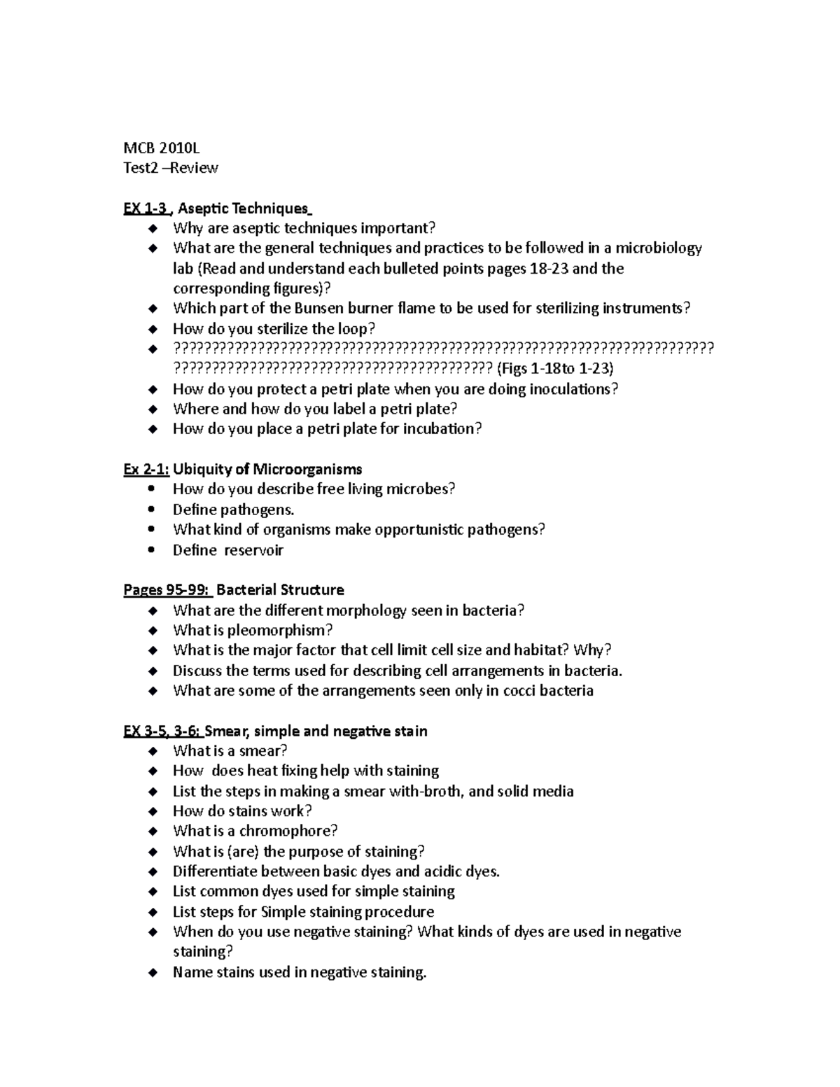 UTF 8''test2 review 2197 - MCB 2010L Test2 –Review EX 1-3 , Aseptic ...
