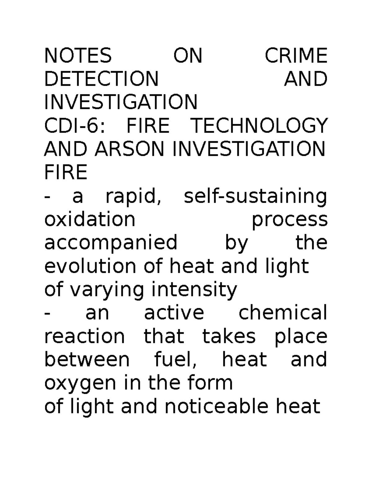 Notes ON Crime Detection AND Investigation - NOTES ON CRIME DETECTION ...