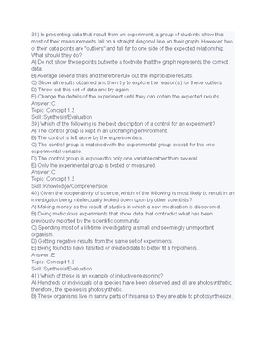 Bio 101 test 1 practice questions - Organic chemistry is a science ...