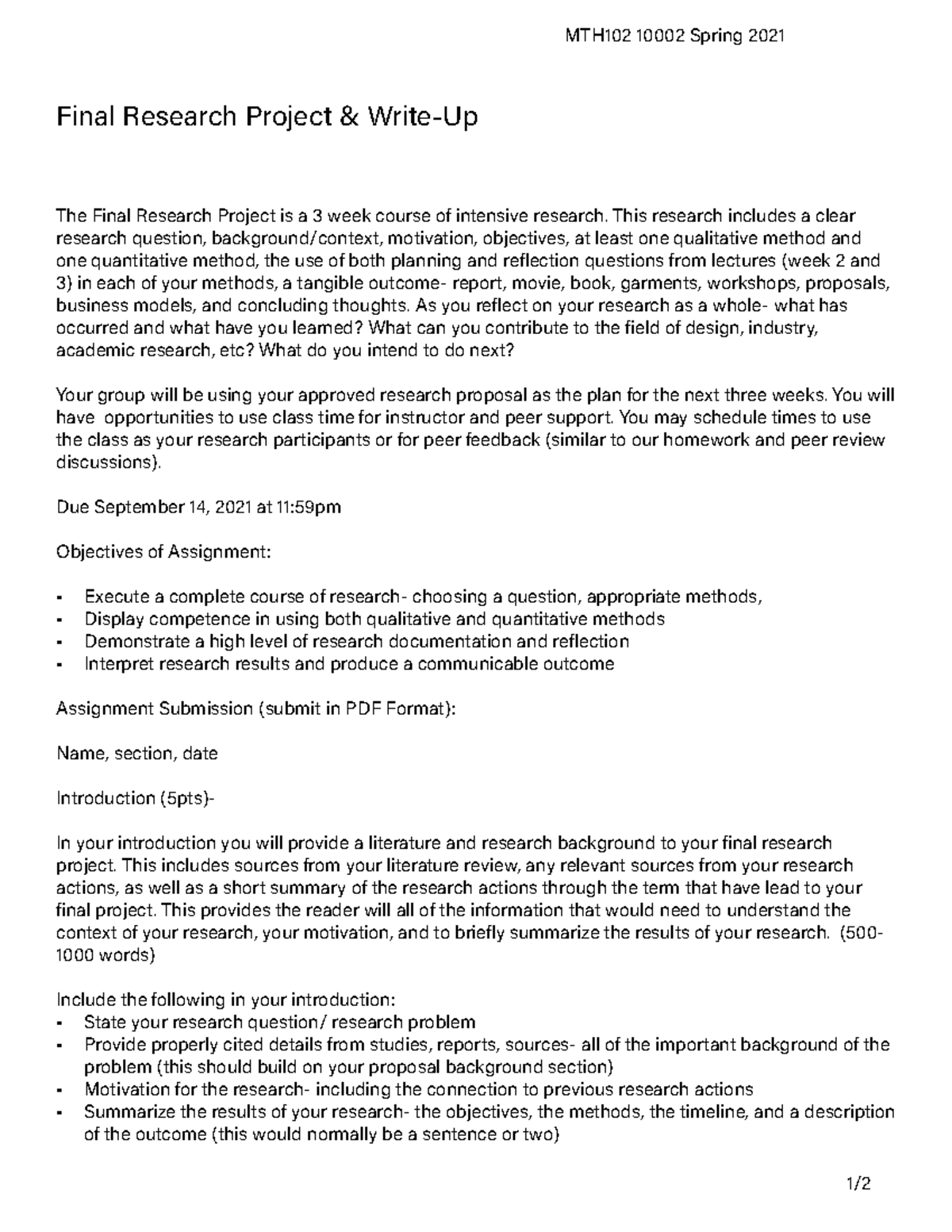 Final Presentation mth - MTH102 10002 Spring 2021 Final Research ...