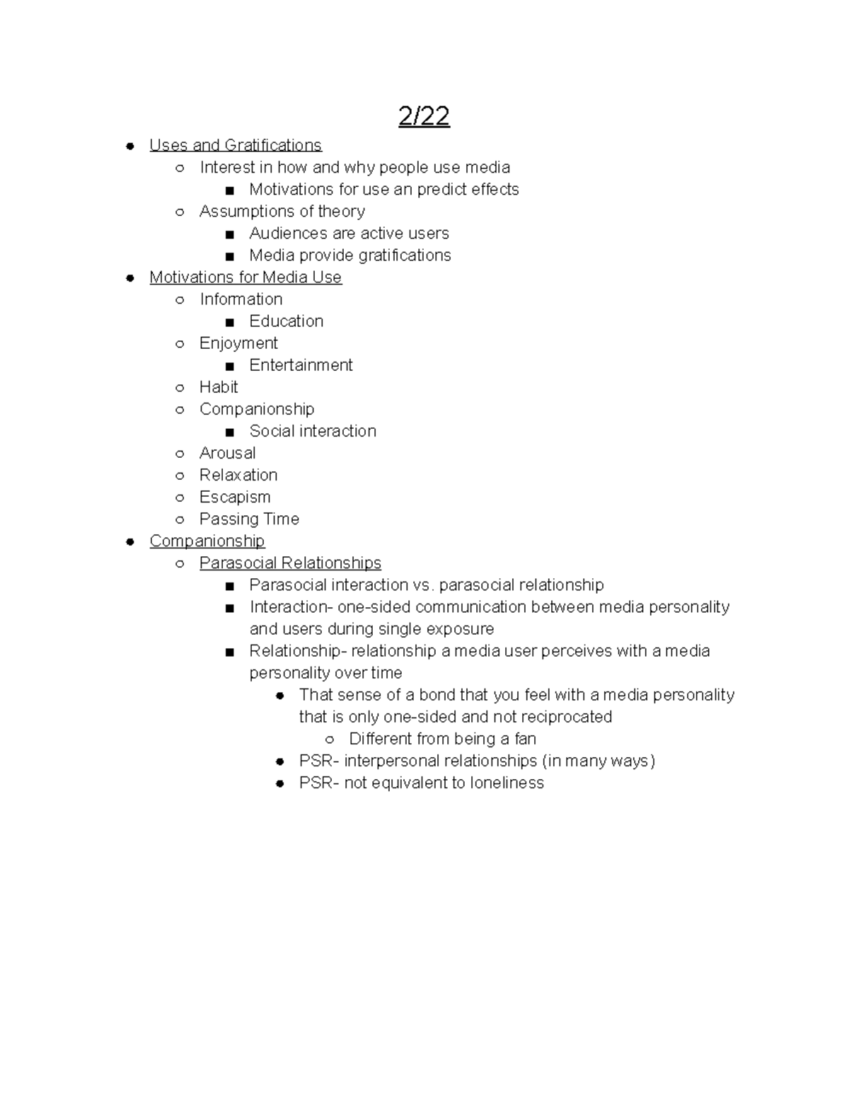 2:22 - Teacher is Dr. Bradley Bond. Notes on uses and gratifications ...