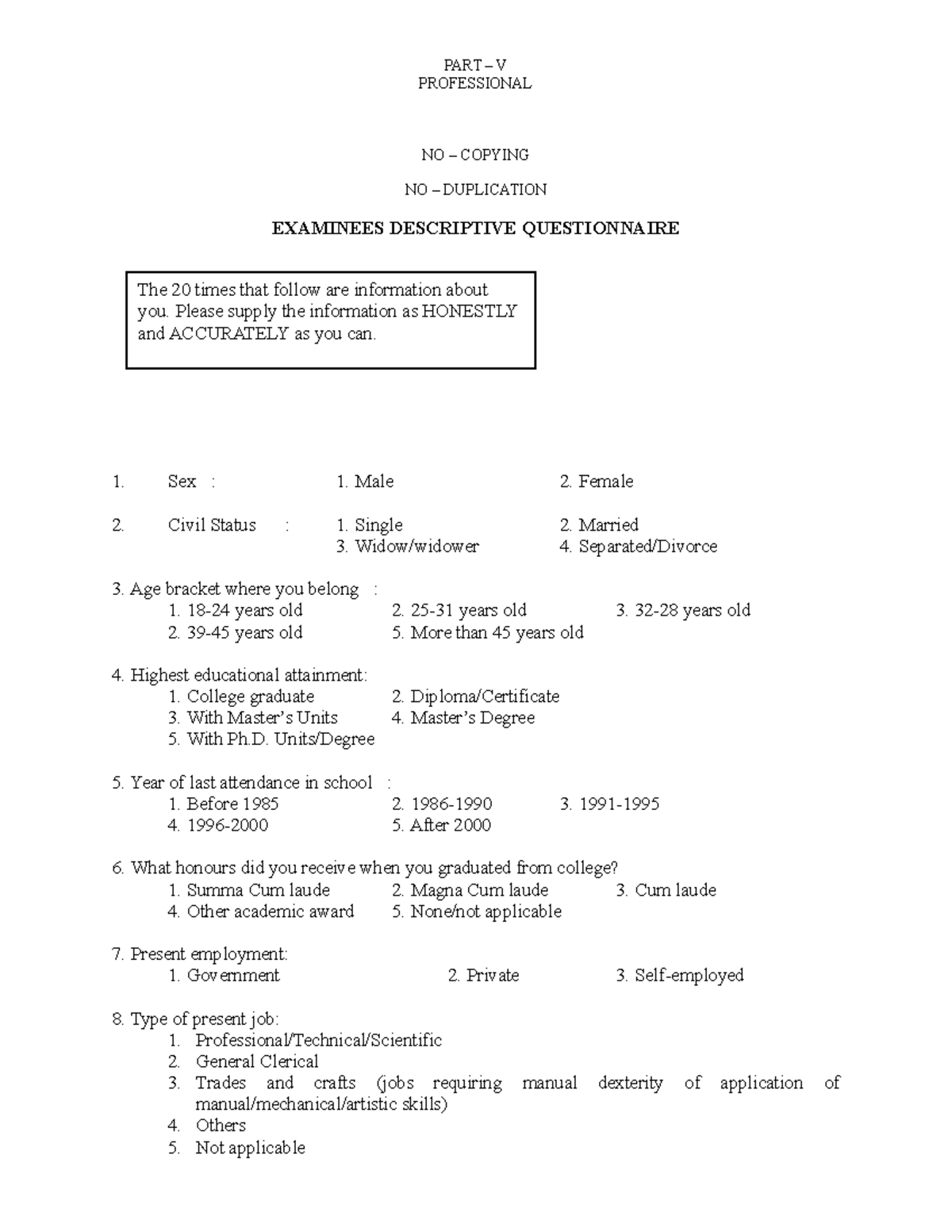 DOC 1 Philippines-Civil-Service-Professional-Reviewer (1) (by y - PART – V PROFESSIONAL NO ...