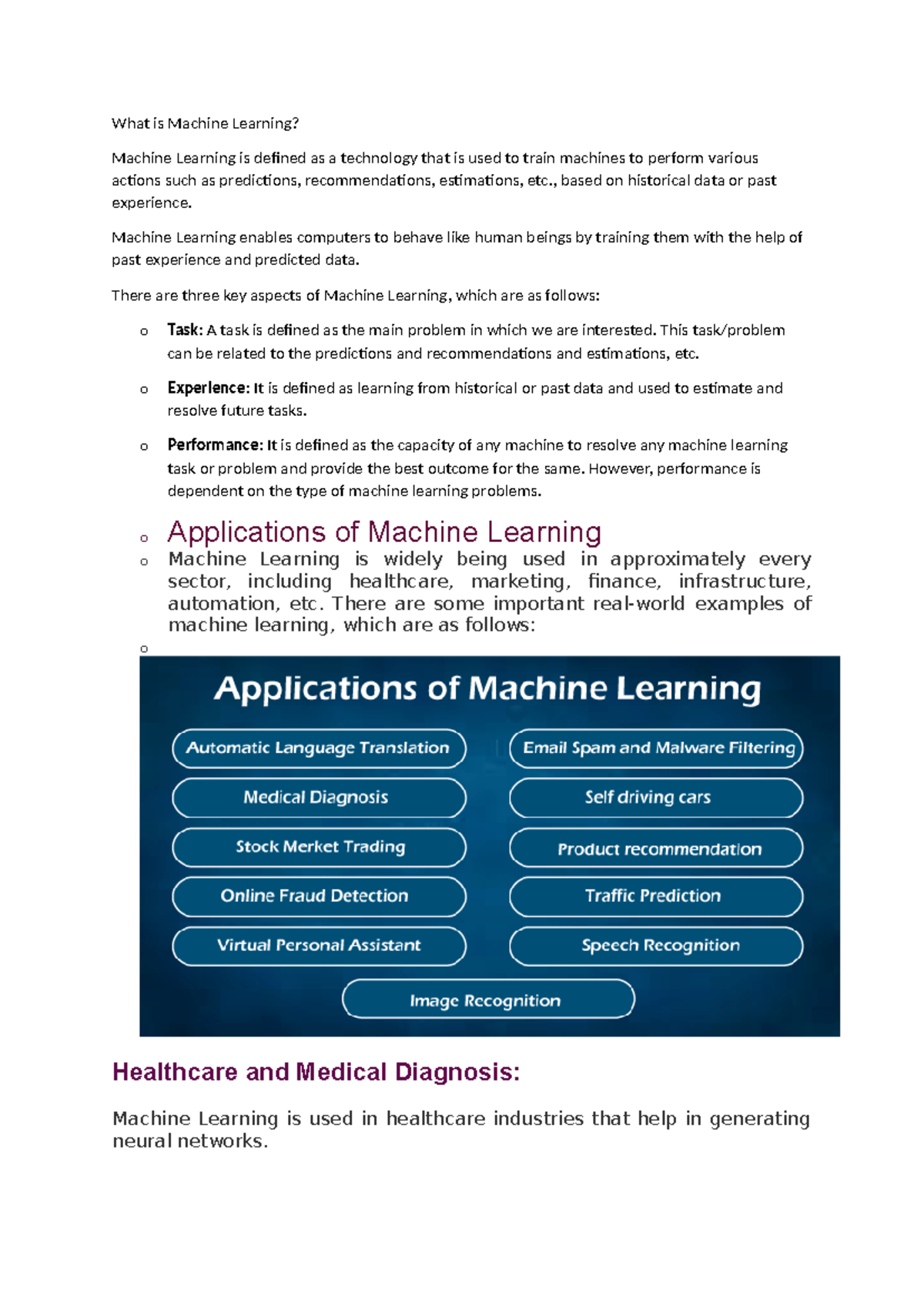 What is Machine Learning - What is Machine Learning? Machine Learning is defined as a technology ...