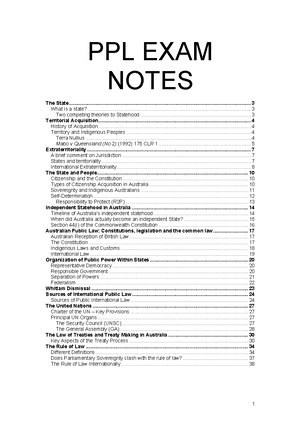 PPL Notes - Public Law and the State Public law: body of law dealing ...