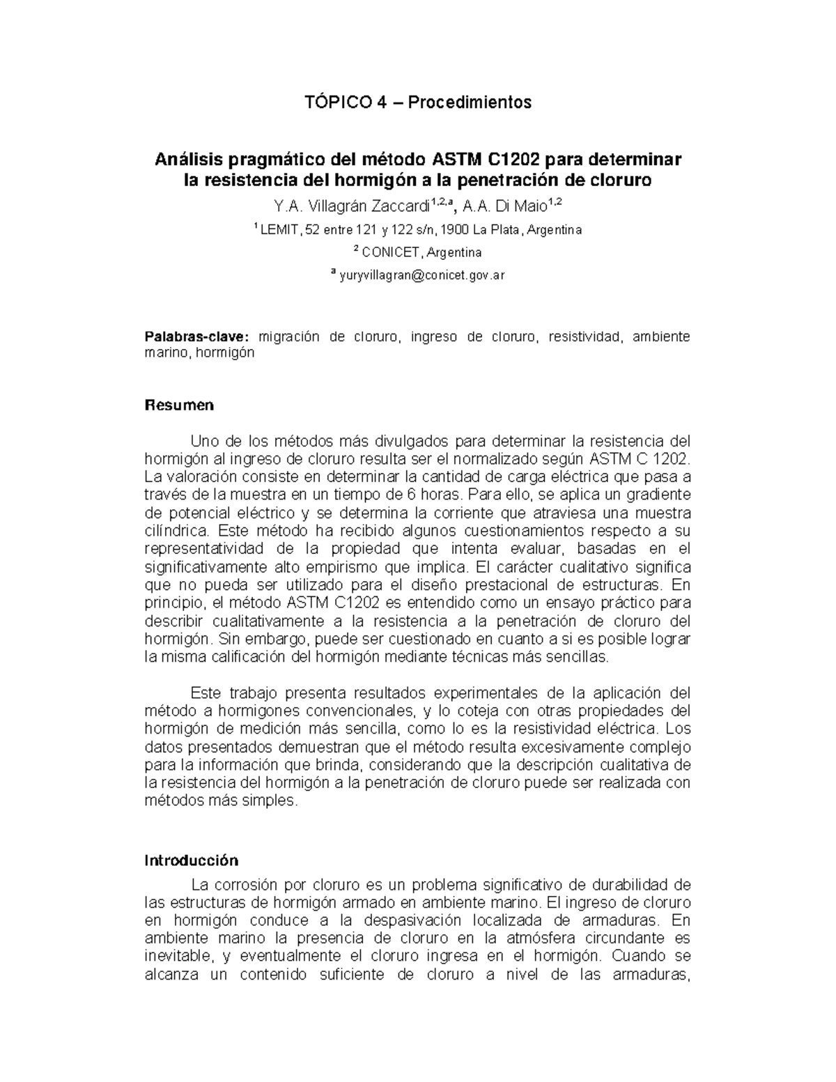 ASTM - C 1202 - ASTM-C1202 - TÓPICO 4 – Procedimientos Análisis ...