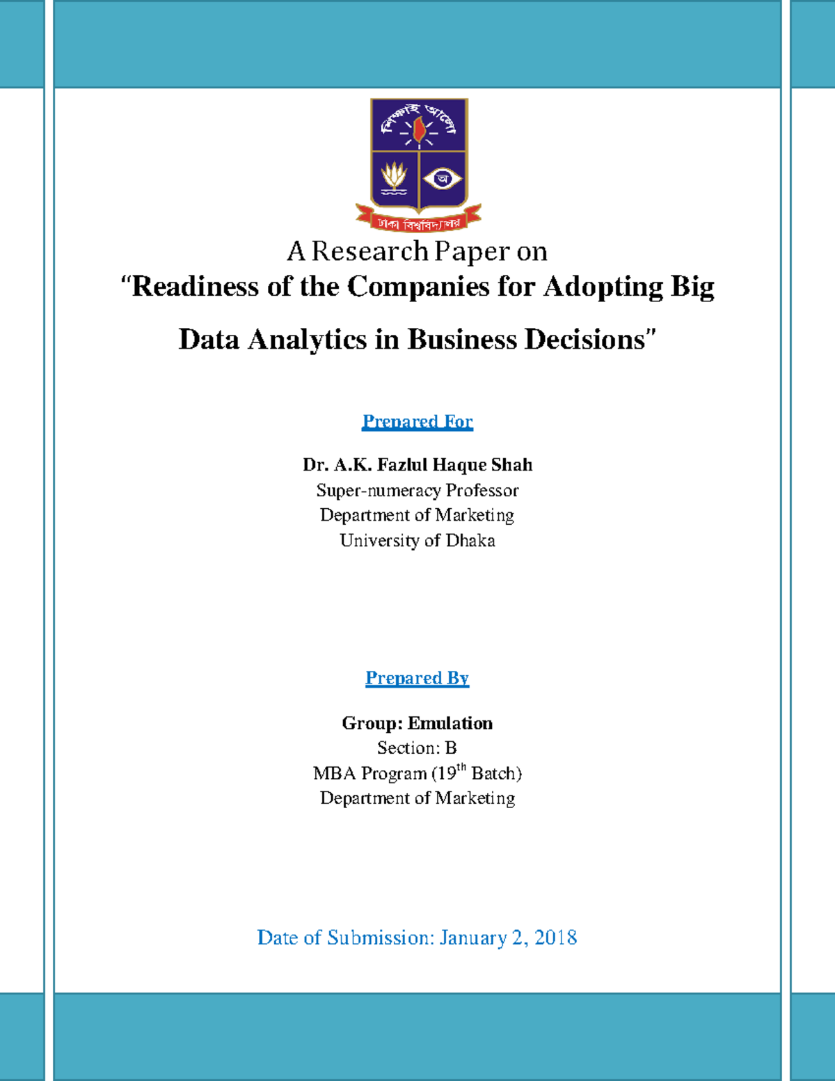 Final Research Project - A Research Paper on “Readiness of the ...