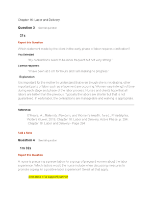 OB Exam 4 Study Guide Questions - Chapter 19 Question 1 See full ...