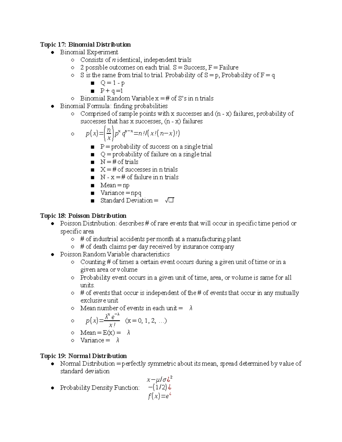 QBA Quiz 2 Exam 2 Study Guide - Topic 17: Binomial Distribution ...