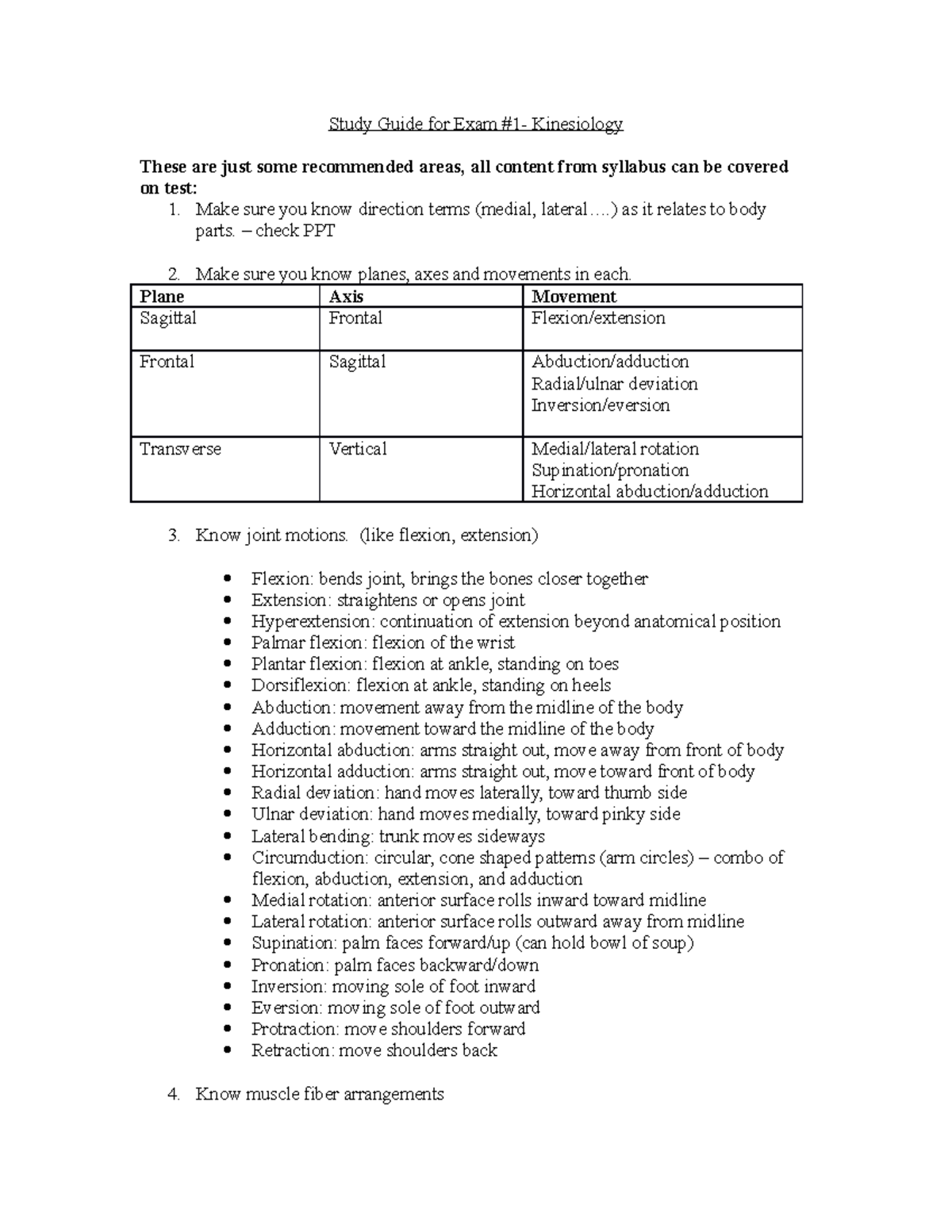 Study Guide for Exam Kinesiology - Studocu