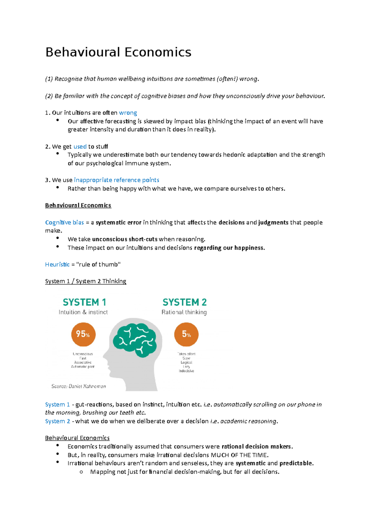 Behavioural Economics - (2) Be familiar with the concept of cognitive ...