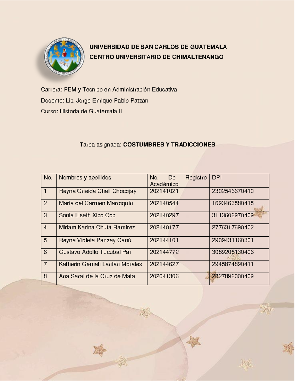 Etapa Reformista Y Revolucionaria - UNIVERSIDAD DE SAN CARLOS DE ...