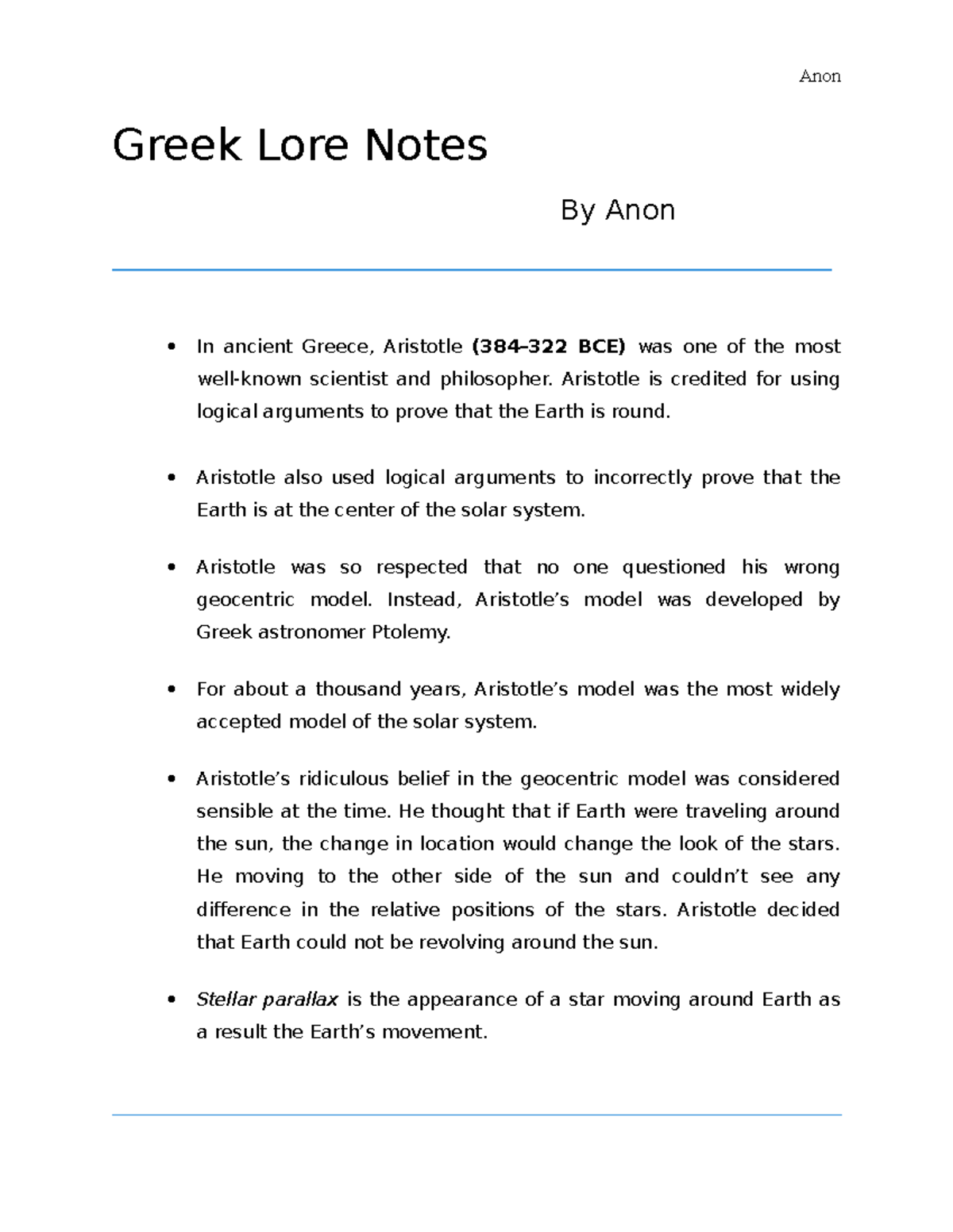 Greek Lore Notes - Anon Greek Lore Notes By Anon - Studocu