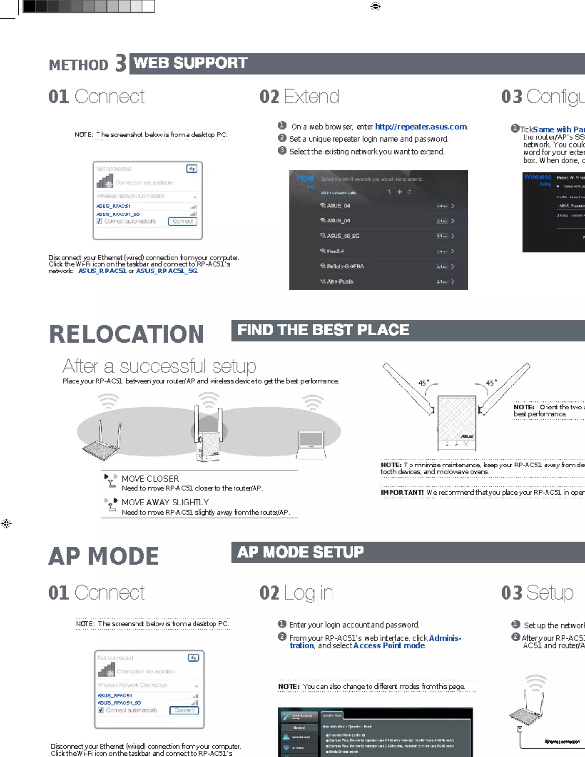 Manual Asus RP-AC51 (2 páginas) - Disconnect your Ethernet (wired ...