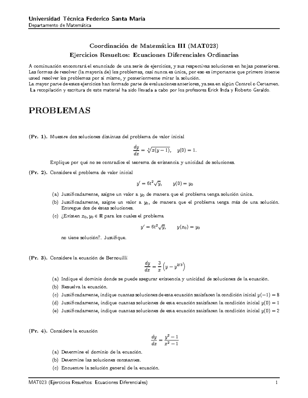 Resueltos EDO - Departamento de Matem ́atica Coordinaci ́on de Matem ...