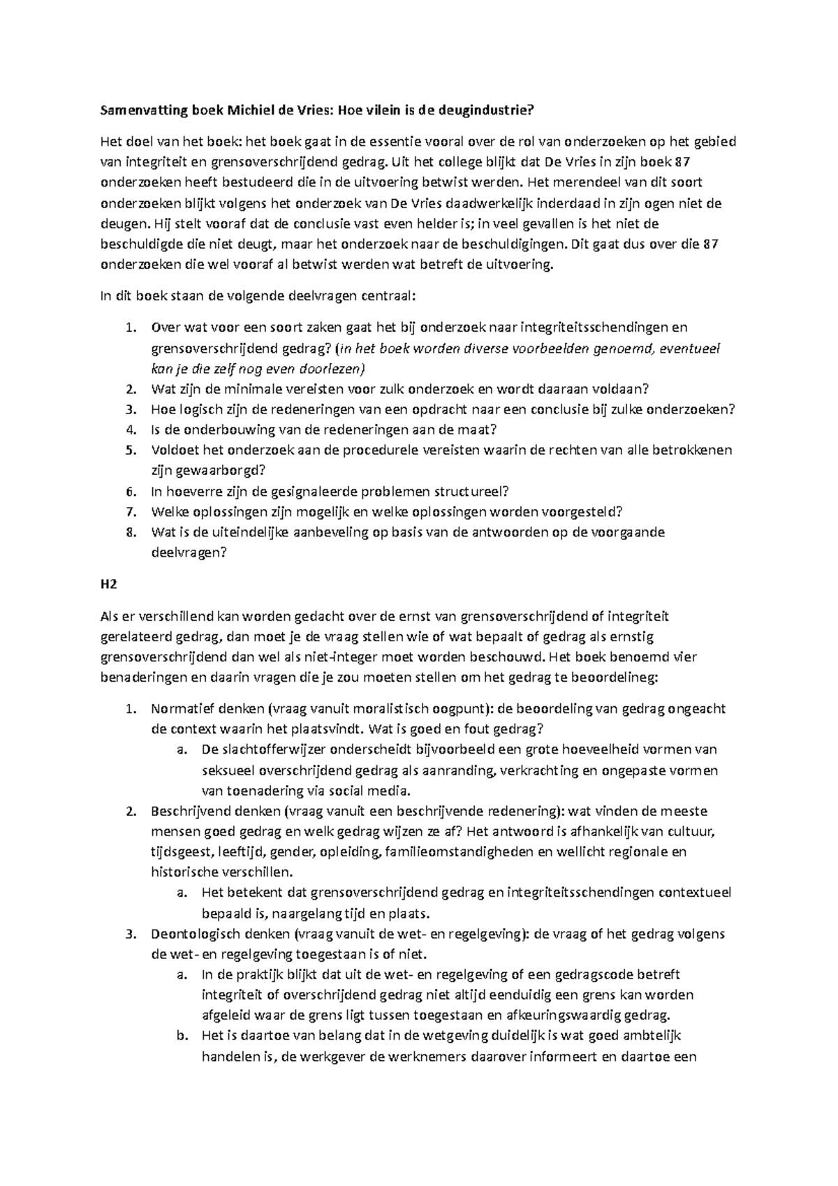 Samenvatting boek Michiel de Vries (2023). Kapot. Hoe vilein is de ...