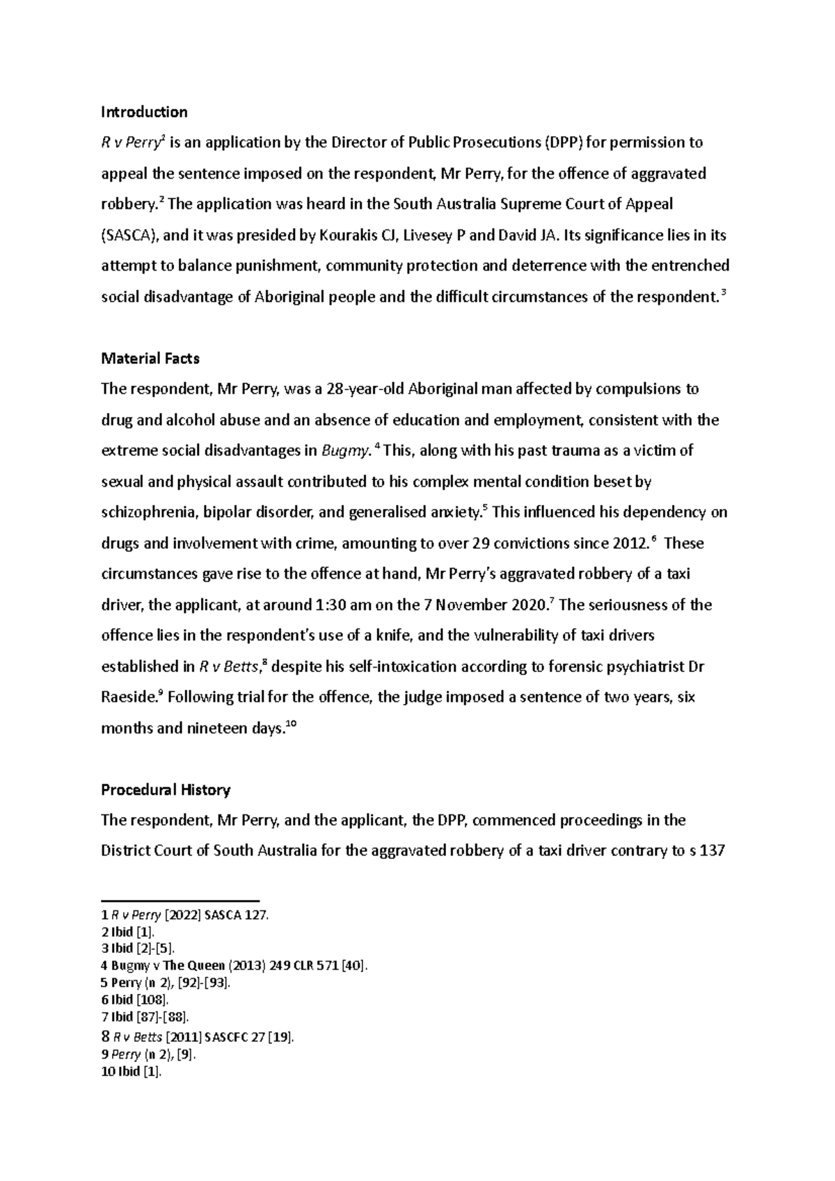 Foundations of Law Assignment 1 - Introduction R v Perry 1 is an ...