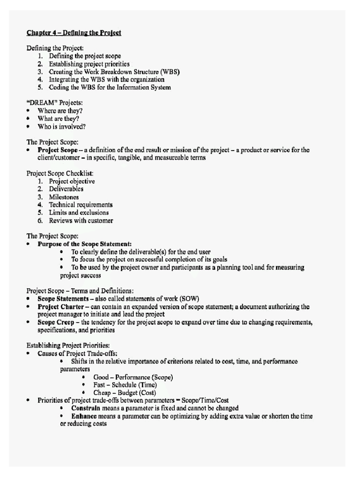Handouts - All about Lesson 4 Defining The Project - Studocu