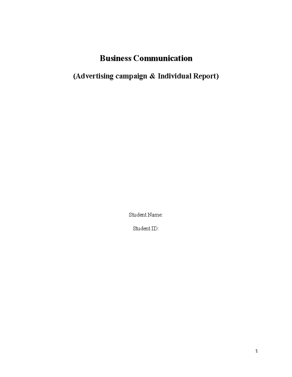 Business Communication - Business Communication (Advertising campaign ...