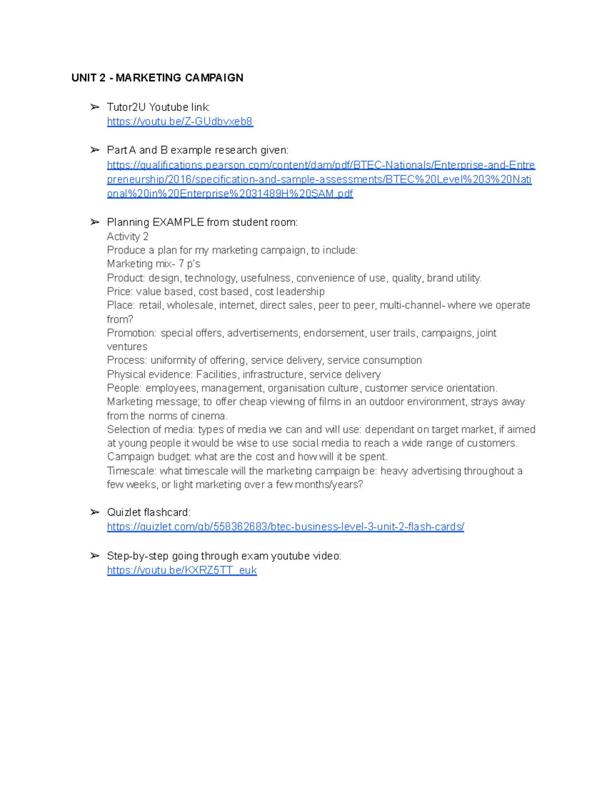 Unit 2 - Aileen - Useful exam links - UNIT 2 - MARKETING CAMPAIGN ...